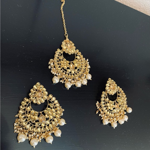 Jewelry | Indian Heavy Kundan Gold Indian Jewelry Set | Poshmark